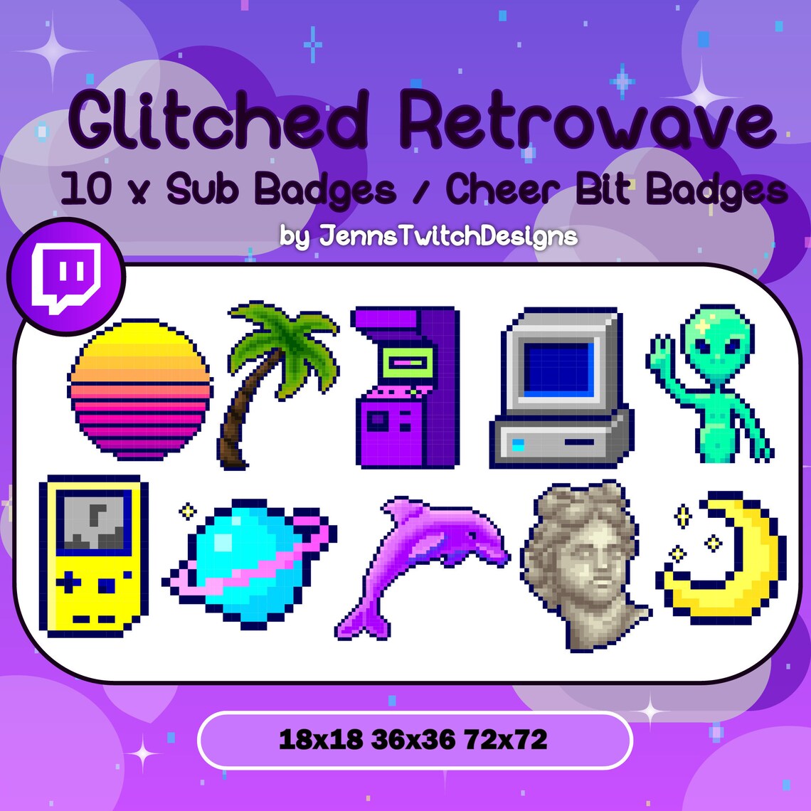 10 x Twitch Sub Badges / Cheer Bit Badges | Etsy