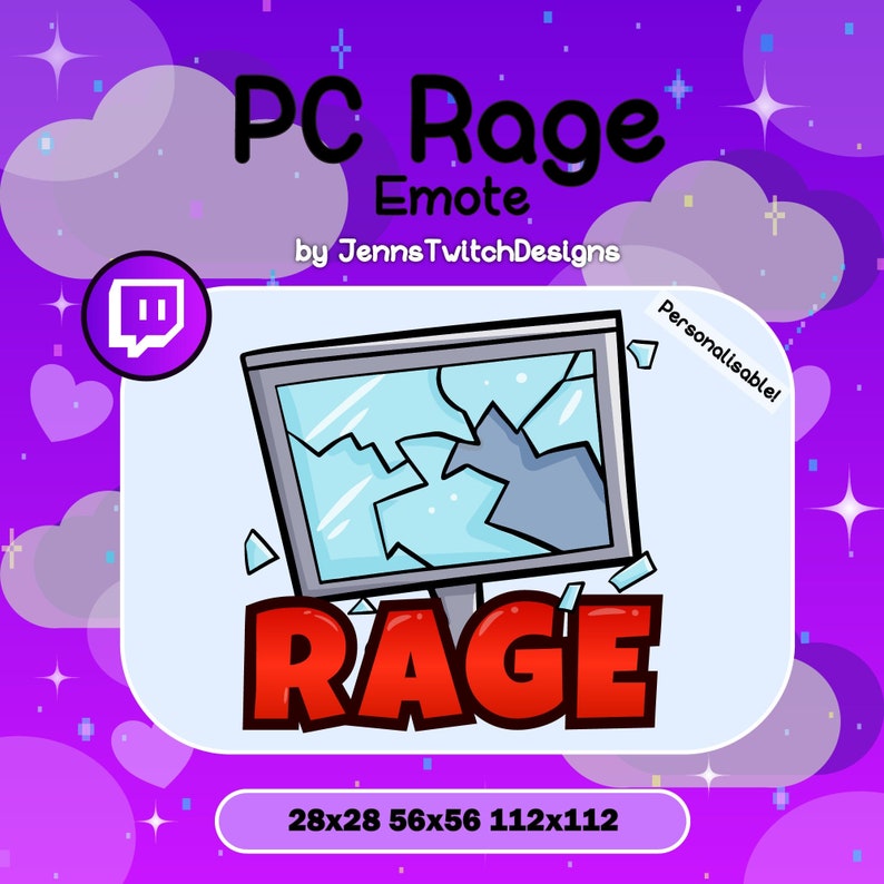Twitch Emote PC Rage - Etsy