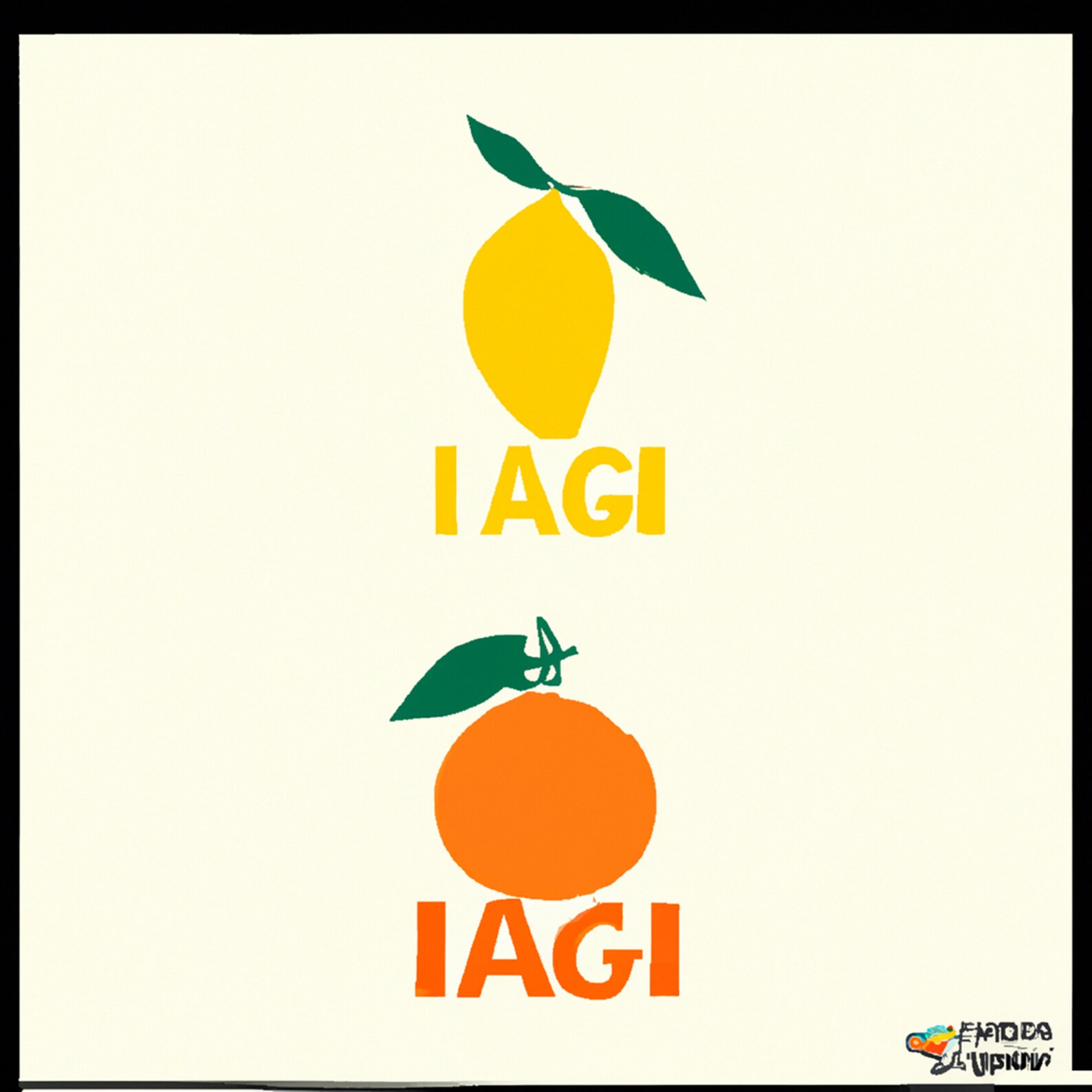 Mango and Friend Ai-generated Wall Art Print Set of 9 Square Designs ...