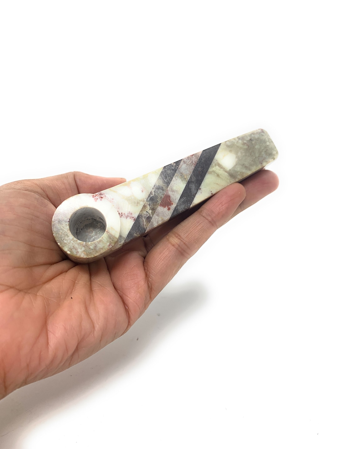 Hand Carved Gemstone Pocket Smoking Pipe - 4 Inch Long Stem - Etsy