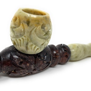 Handmade Heavy Duty Precisely Carved 6.5 Inch Long Stem Round Bowl ...