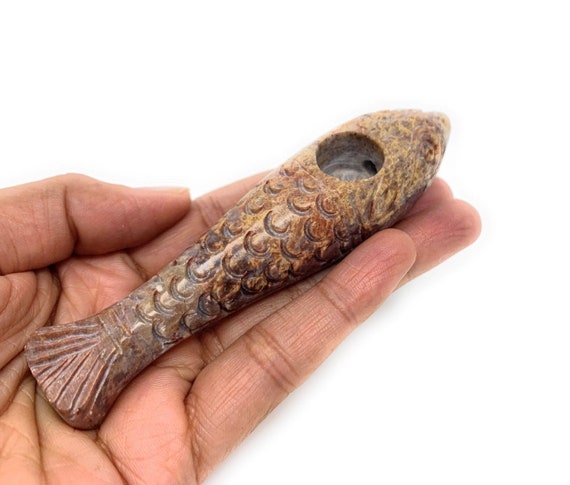 4 Inch Long Hand Carved Fish Shaped Stone Tobacco Pipe Stone - Etsy