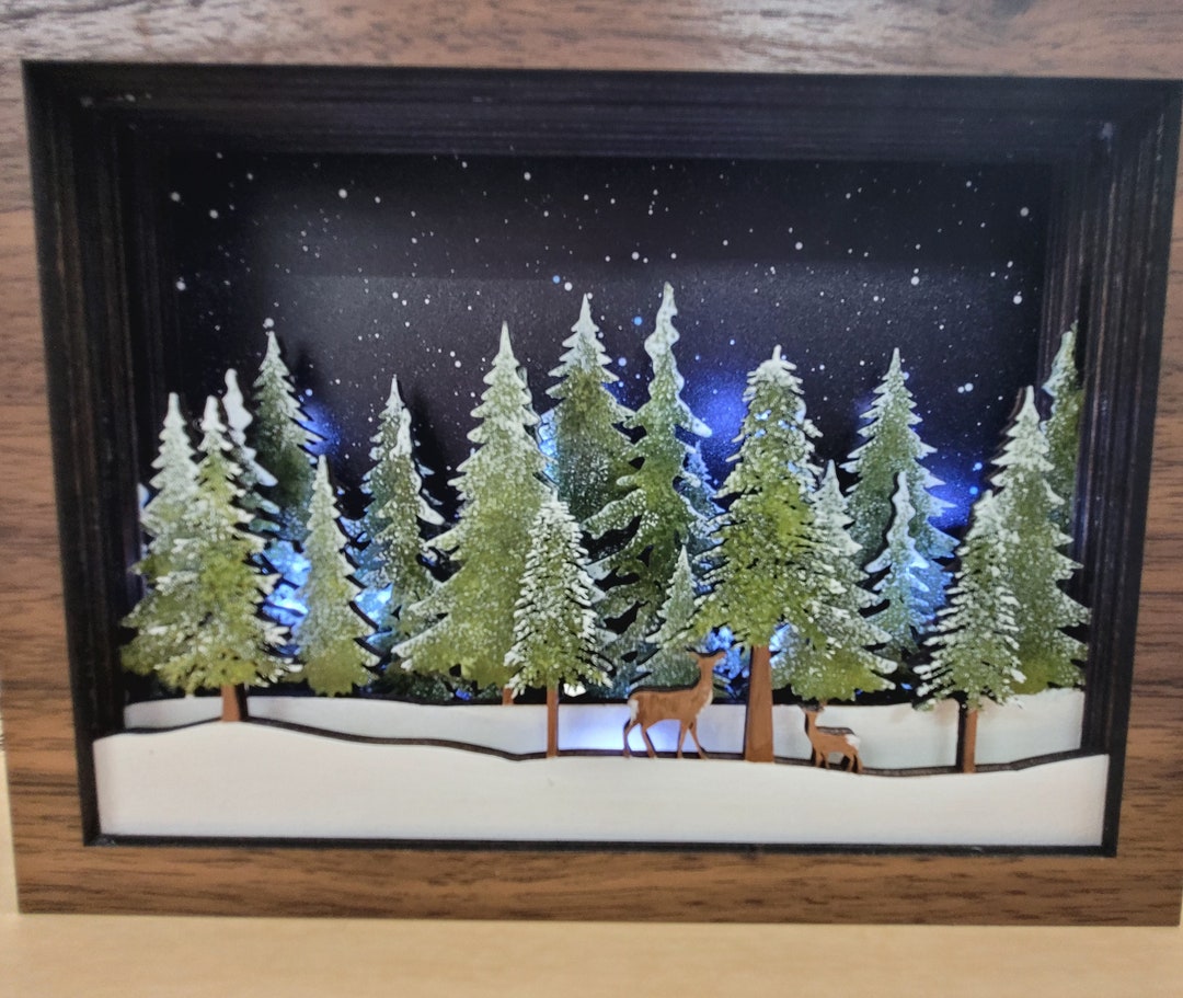 Tabletop Family Deer in the Forest - Etsy