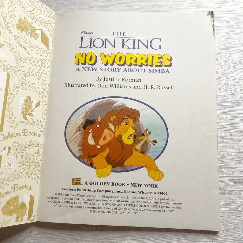 Vintage A Little Golden Book | Disney's the Lion King No Worries: A New ...