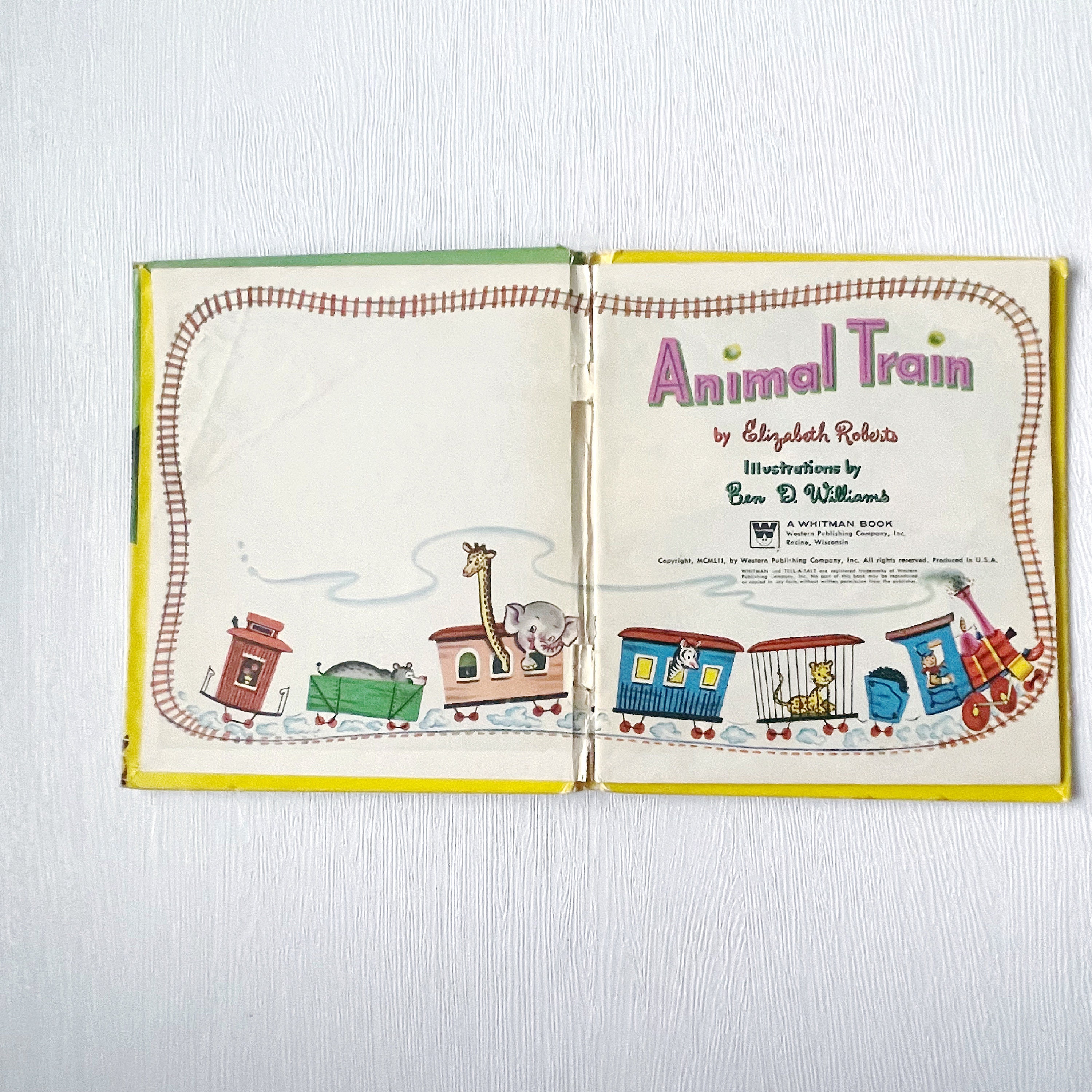 Vintage Animal Train tell-a-tale Books 1952 2556 Whitman Publishing Co ...