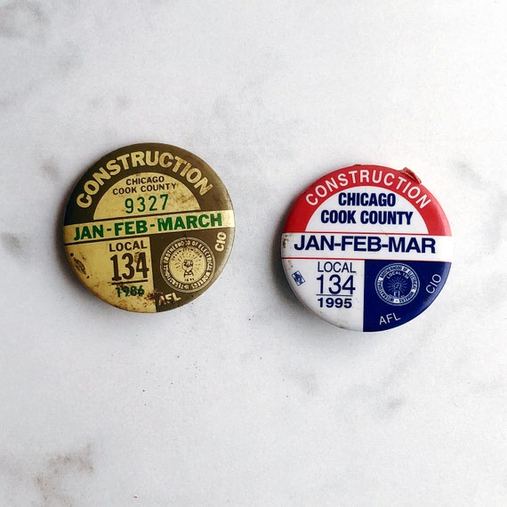 Vintage Chicago Cook County Construction Pins | 1986 … - Gem
