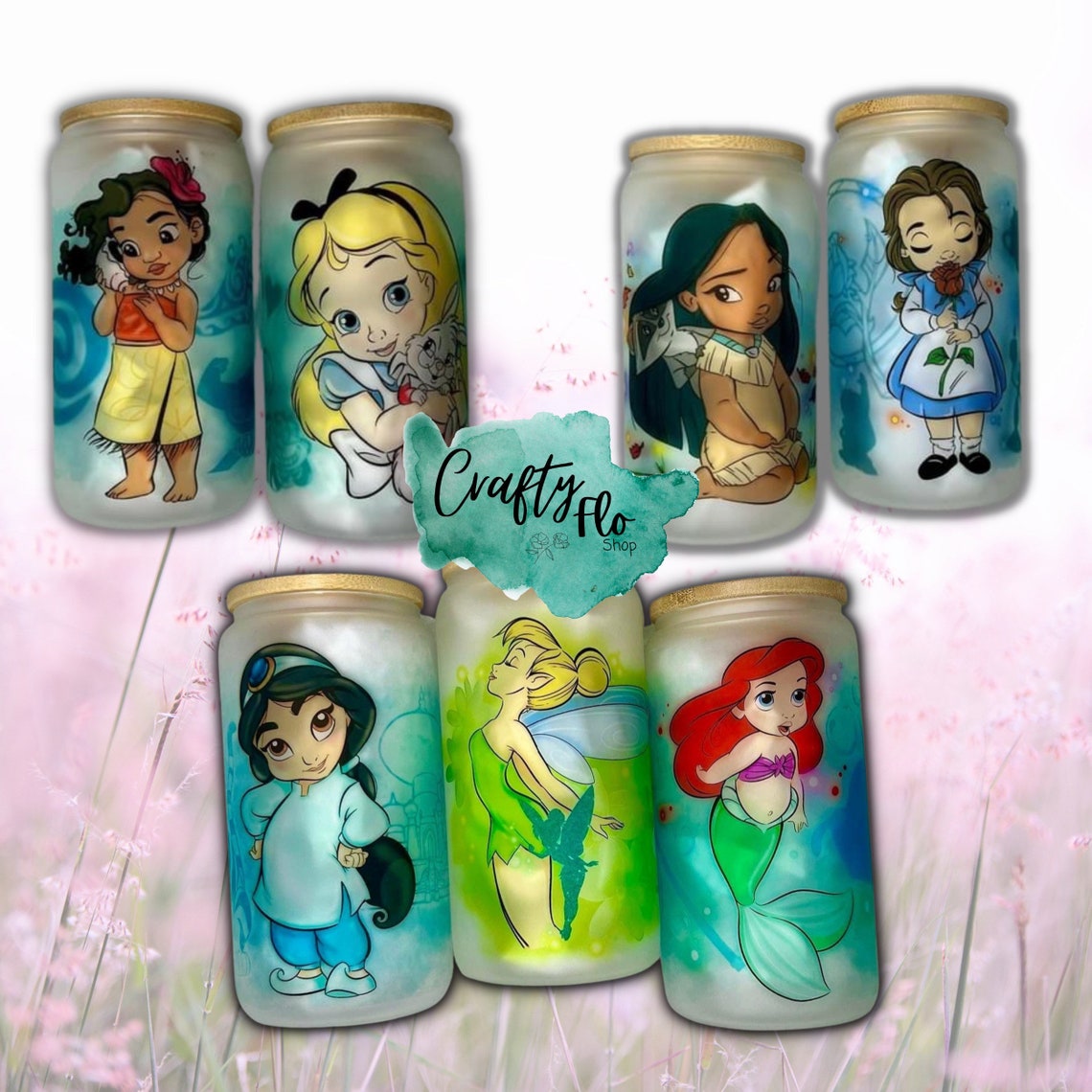 Cute Princess Fan Art 16oz Glass Can With Straw - Etsy