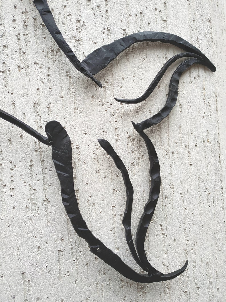 Forged Whale Metal Whale Wall Art Black Whale Etsy