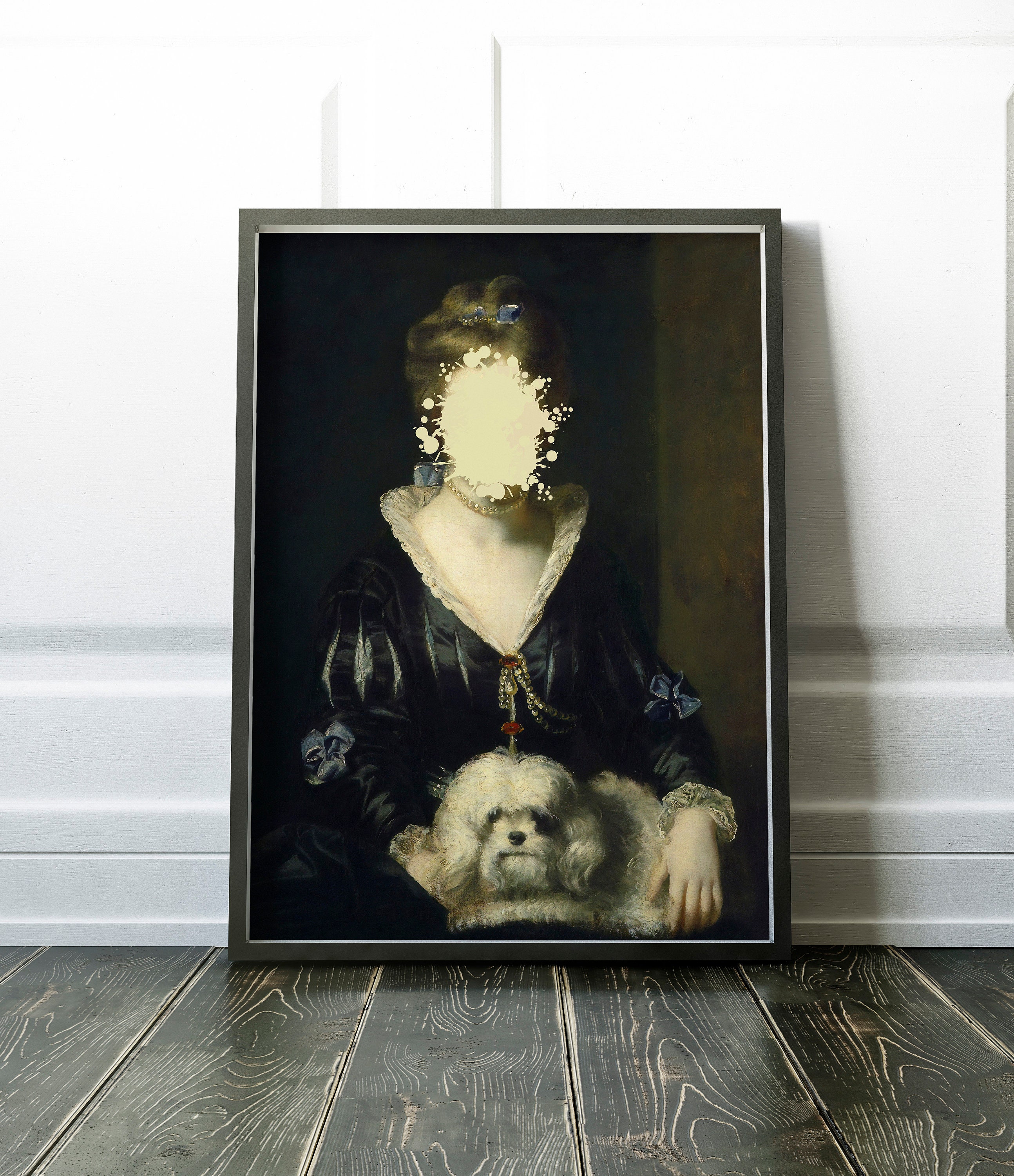 Destroyed Art Vintage Portrait Painting Downloadable Prints - Etsy