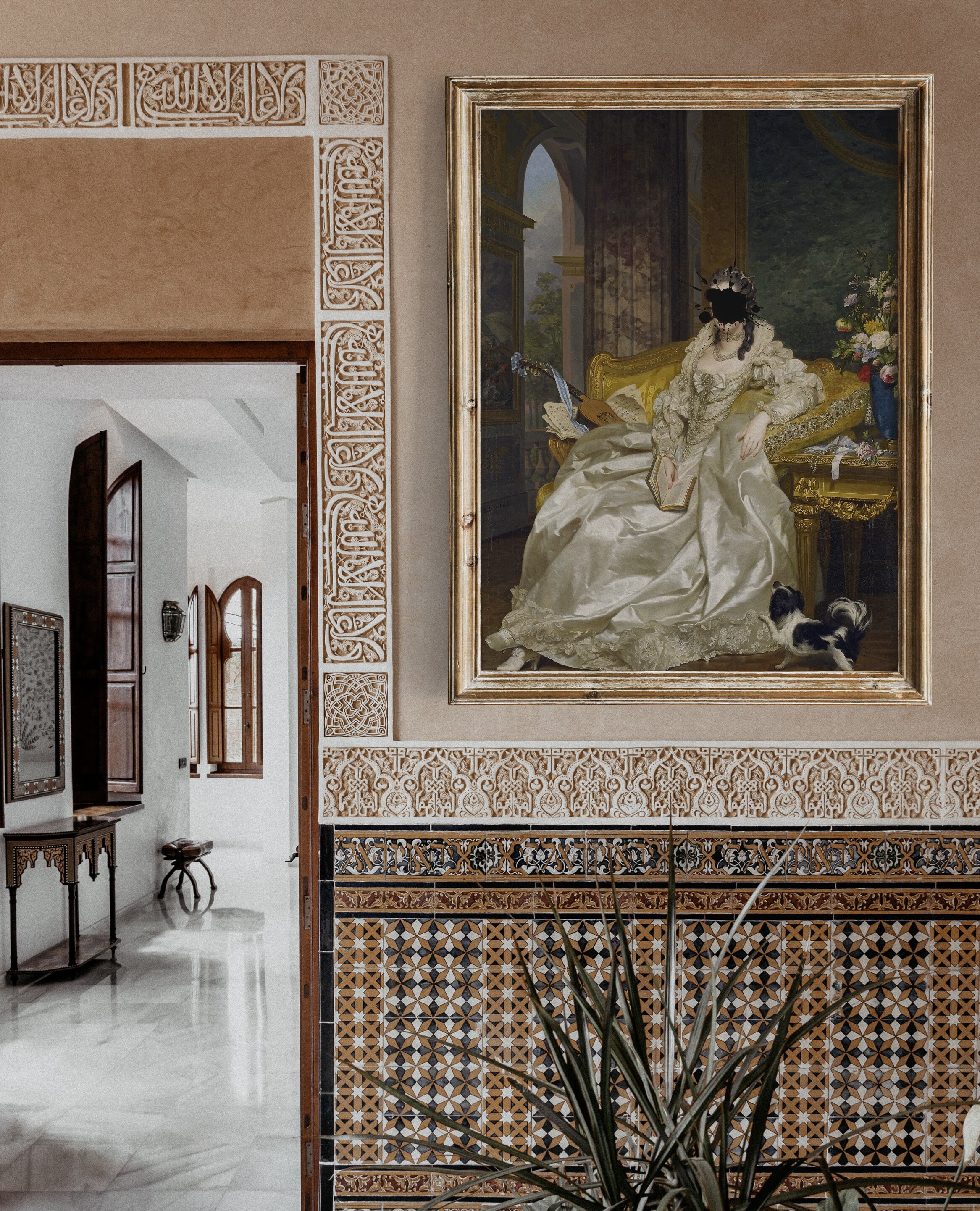 Destroyed Art Vintage Portrait Painting Downloadable Prints | Etsy