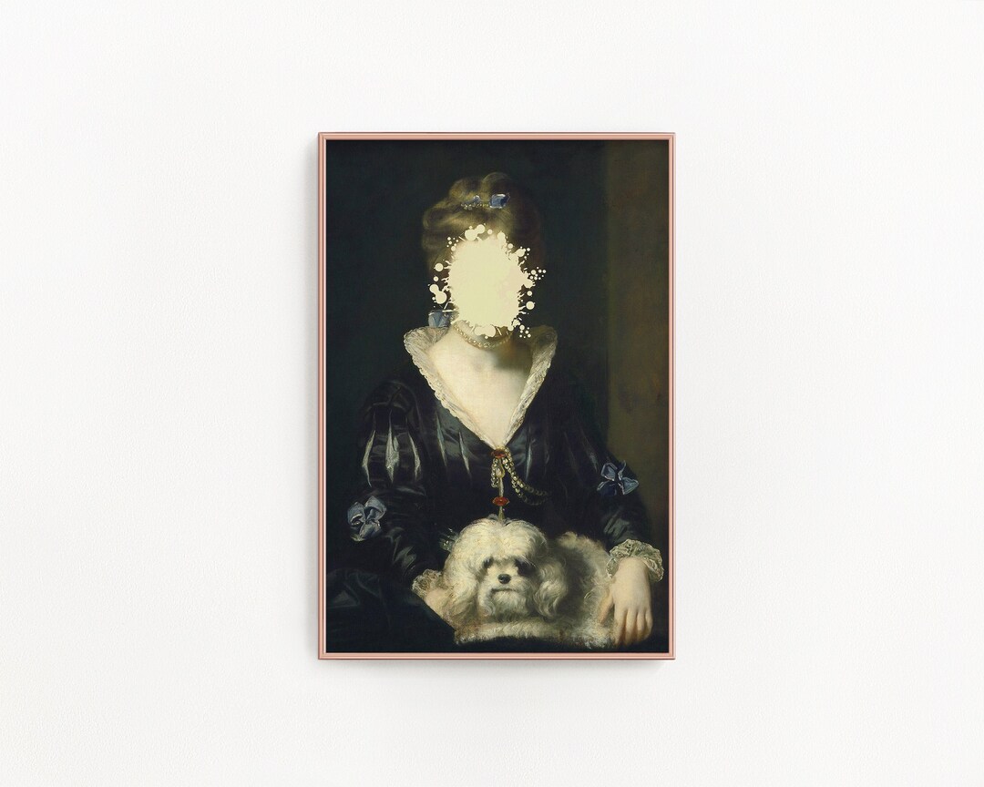 Destroyed Art Vintage Portrait Painting Downloadable Prints, Altered ...