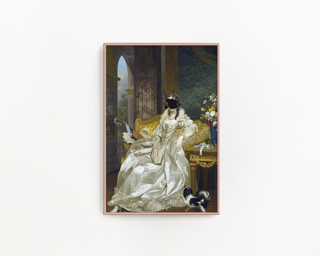 Destroyed Art Vintage Portrait Painting Downloadable Prints, Altered ...