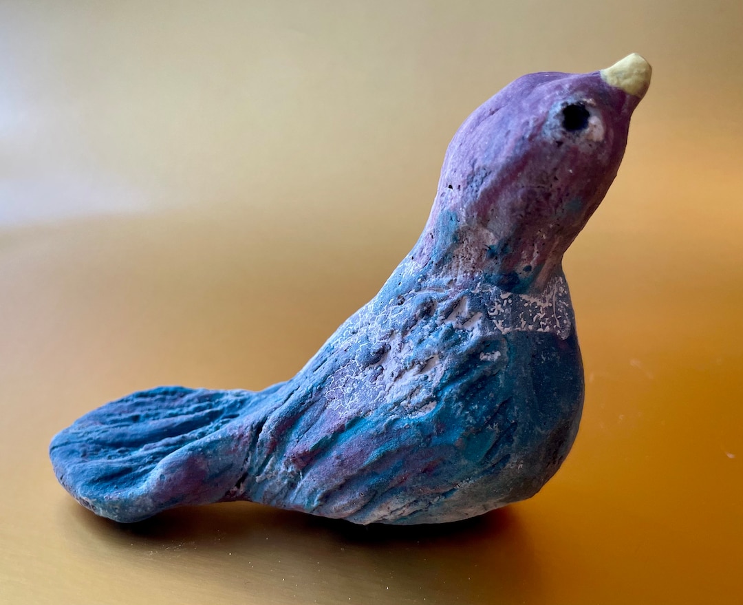 Small Blue Bird Ceramic Sculpture - Etsy