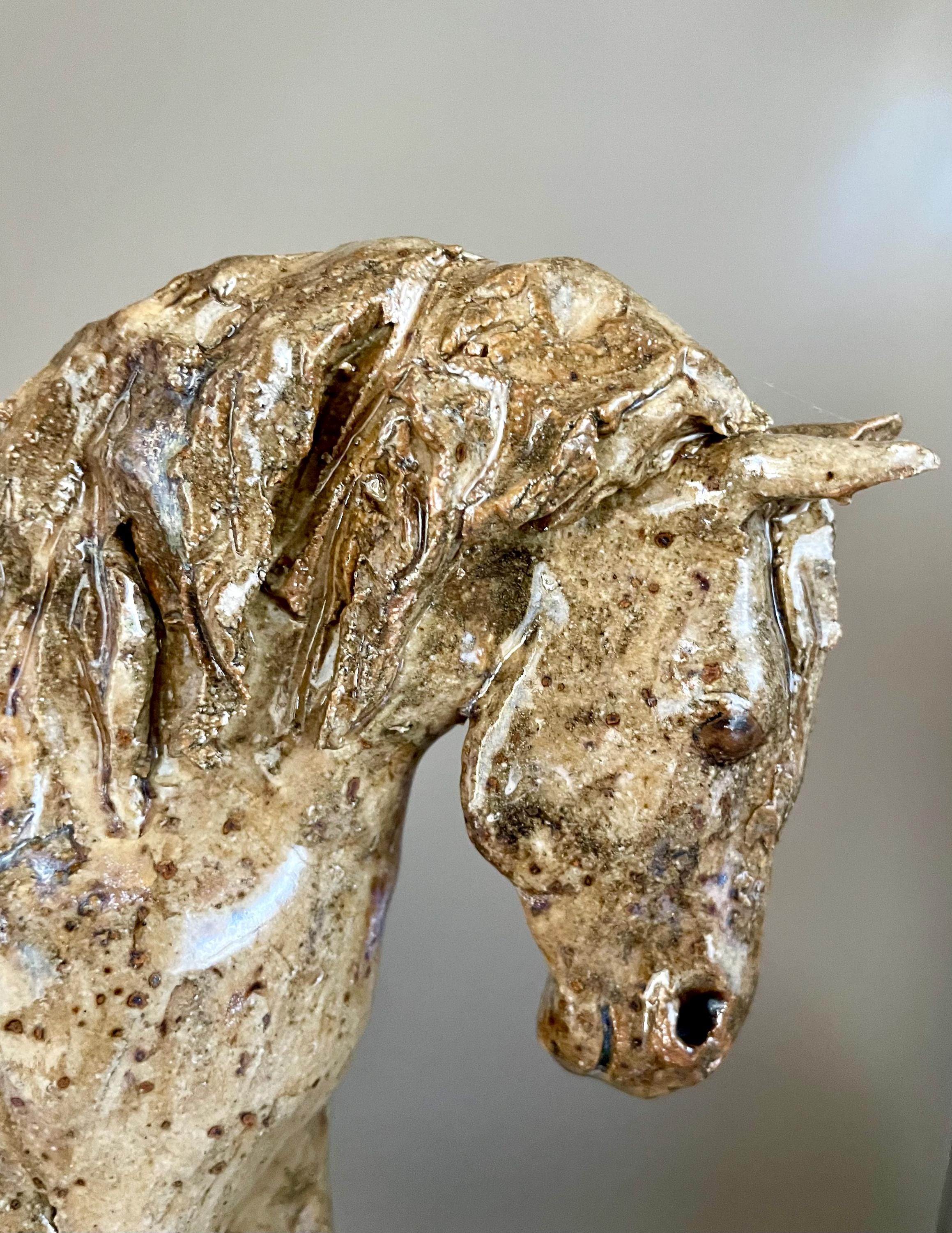 Elegant Golden Ceramic Horse Sculpture - Etsy