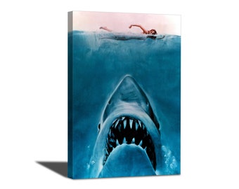 Jaws Canvas Wall Art Print Art & Collectibles Giclée etna.com.pe