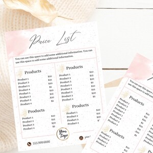 Price List Editable Template Super Easy Edit Download and - Etsy
