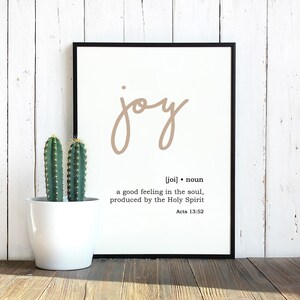 Joy Definition Wall Decor 4 Color Variations Scripture Sign ...
