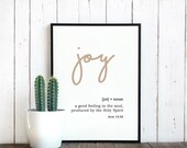 Joy Definition Wall Decor 4 Color Variations Scripture Sign - Etsy