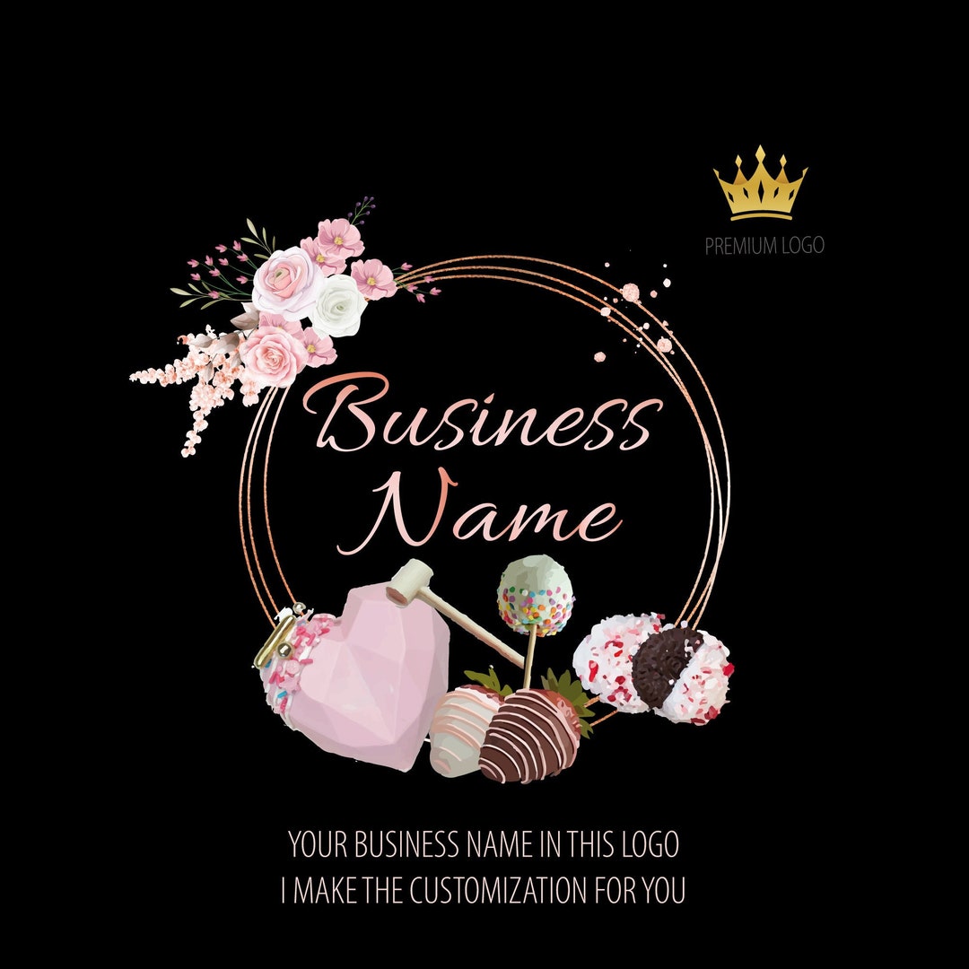 Sweet Treats Logo Design, Black Logo, Heart Breakable Logo, Strawberry ...