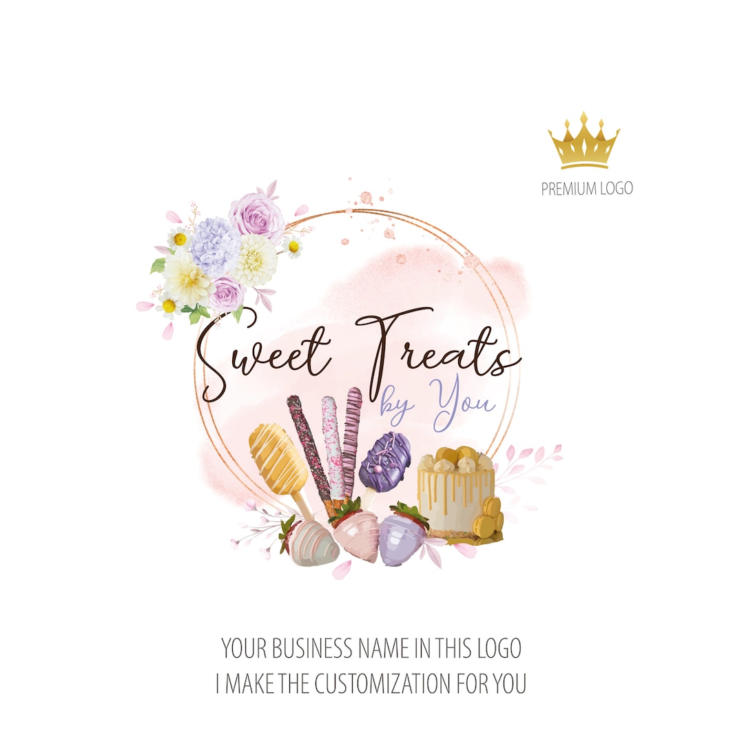 Sweet Treats Logo Design, Yellow Cake Dripping Logo, Purple, Popsicle ...