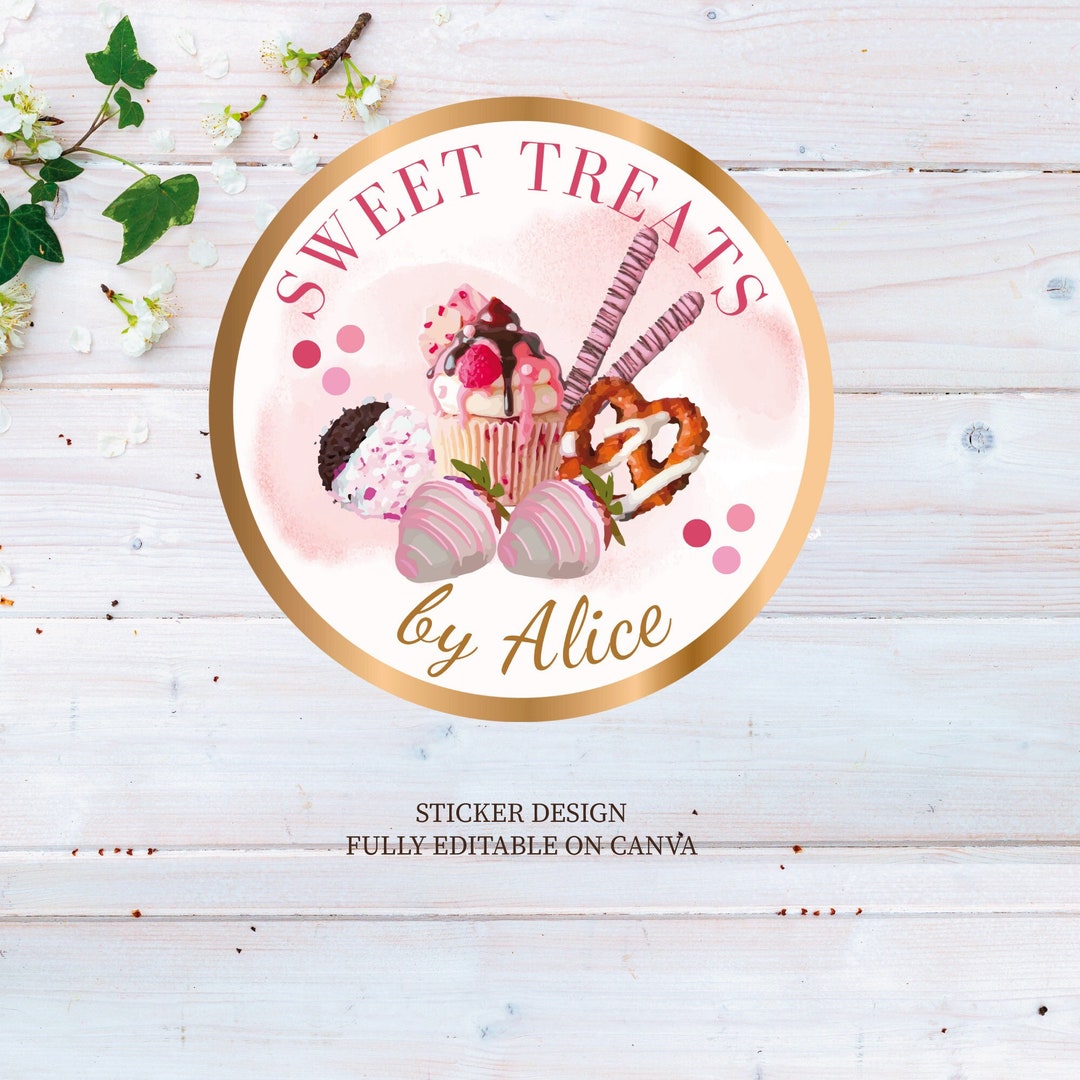 Sweets Sticker Design Valentines Super Easy Canva Editable Sticker ...