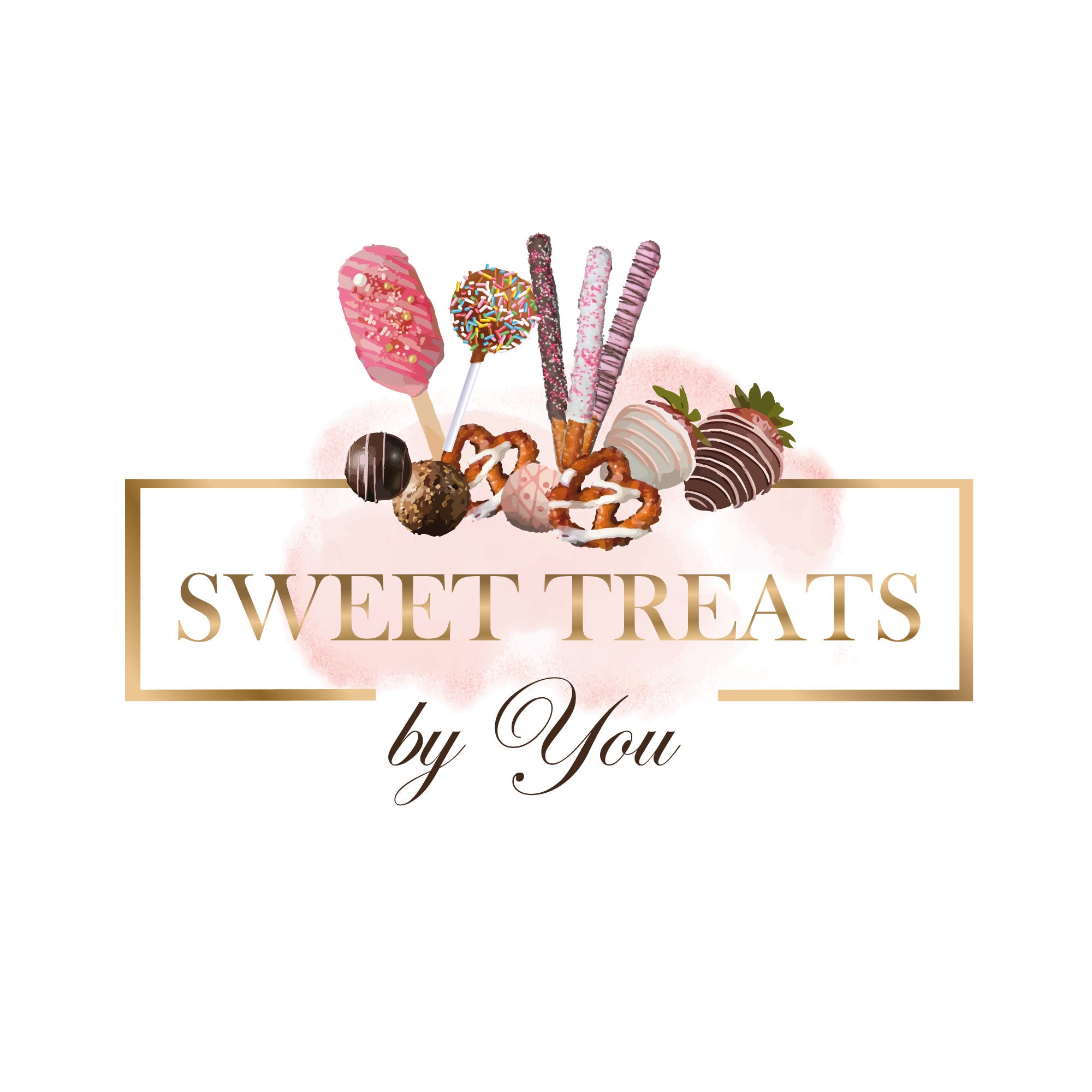 Sweet Treats Logo Design Strawberry Chocolate Cakesicle and - Etsy