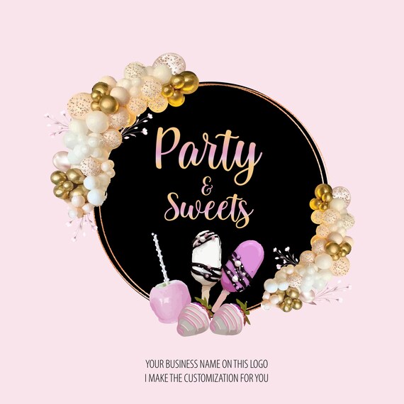 Private Party Logo Party Planner, Balloon Logo Design, Sweets And