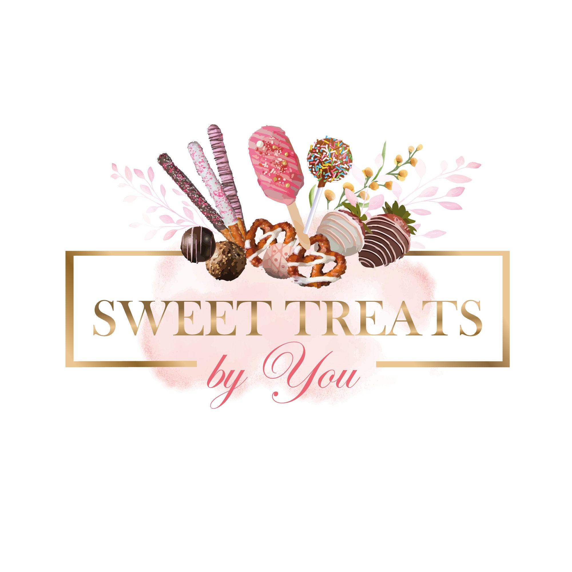 Sweet Treats Logo Design Strawberry Chocolate Logo Cakesicle - Etsy