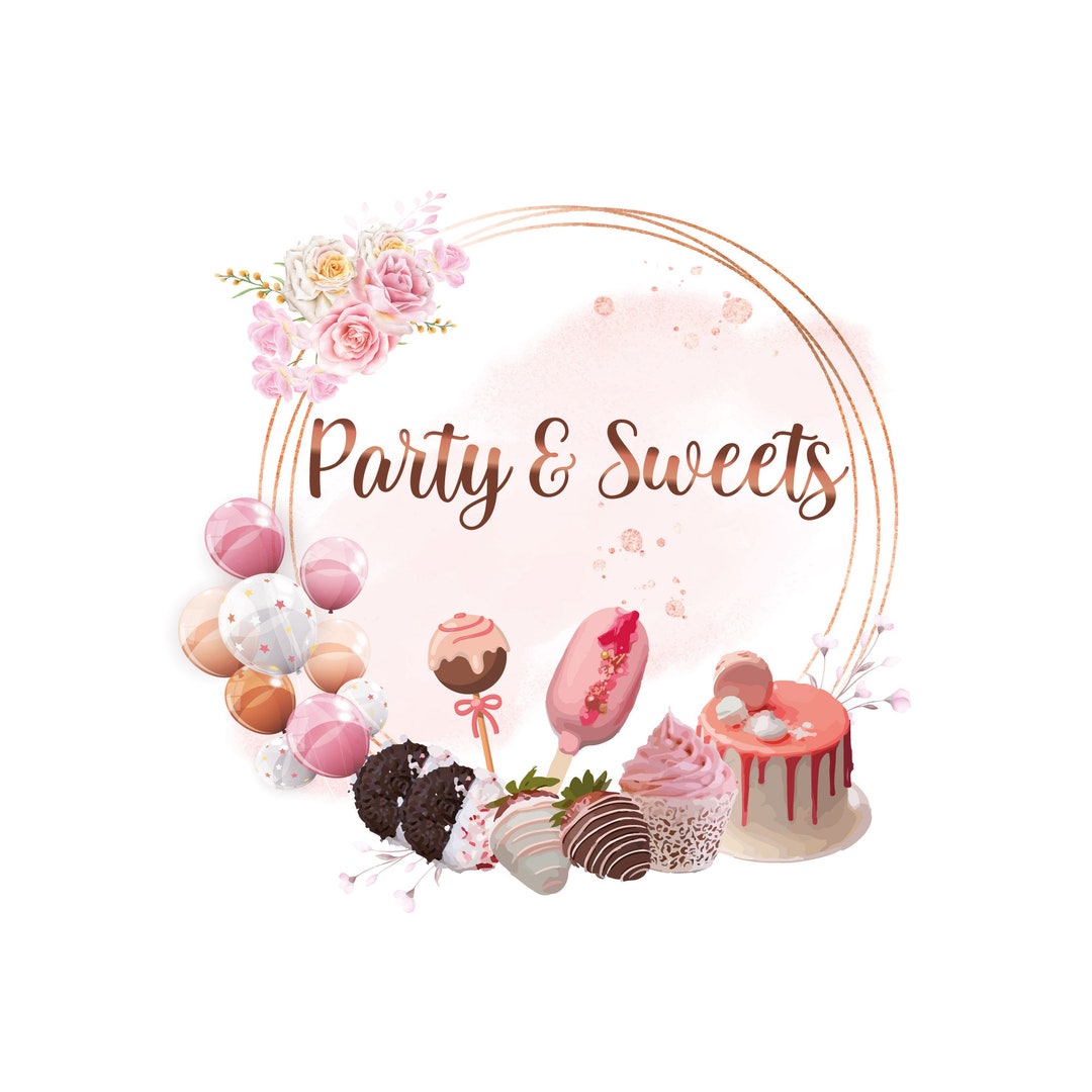 Sweet Treats Logo, Party and Balloons Logo Design, Custom Logo, Party ...