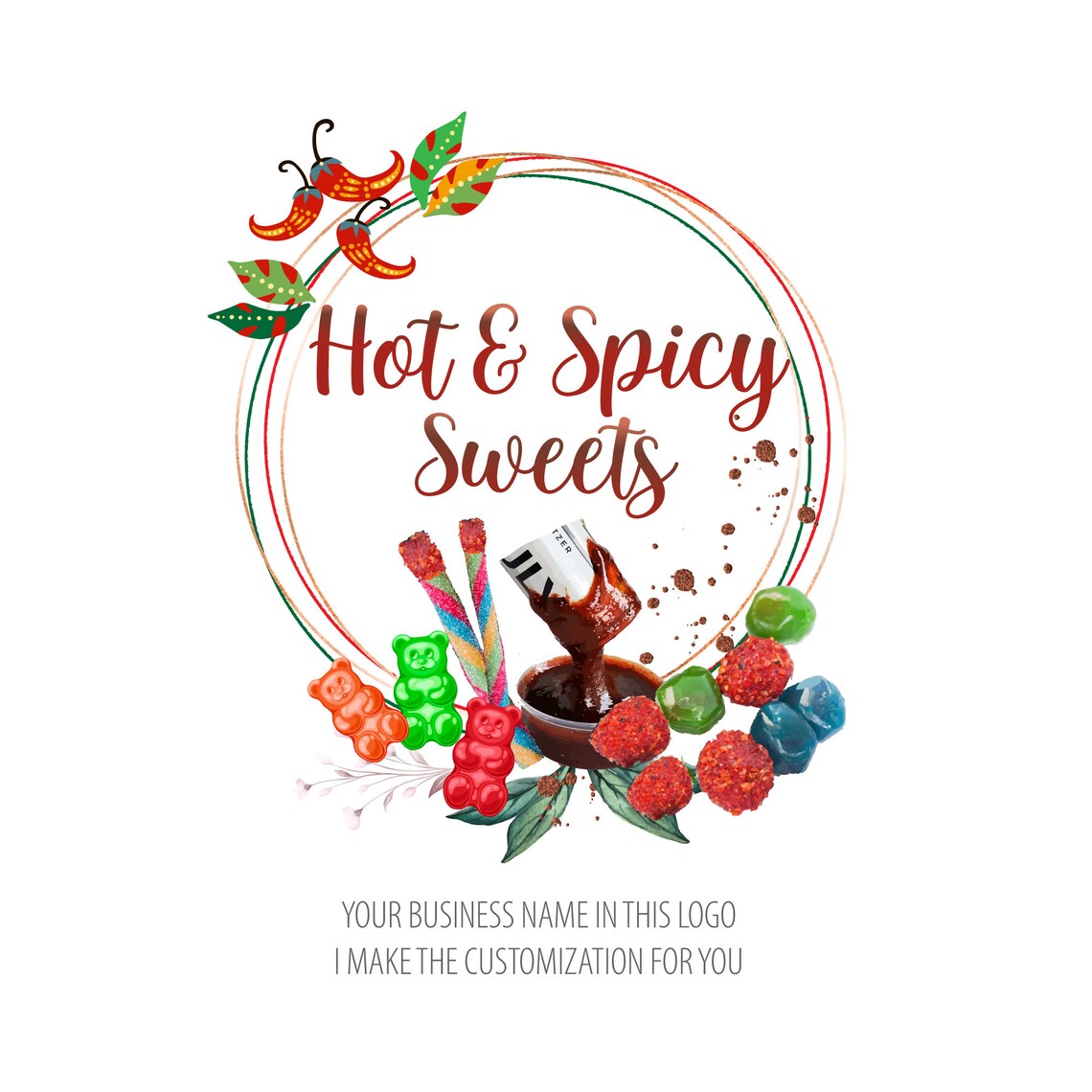 Sweet Treats Logo Design, Mexican Hot Sweets Logo, Dulces Enchilados ...