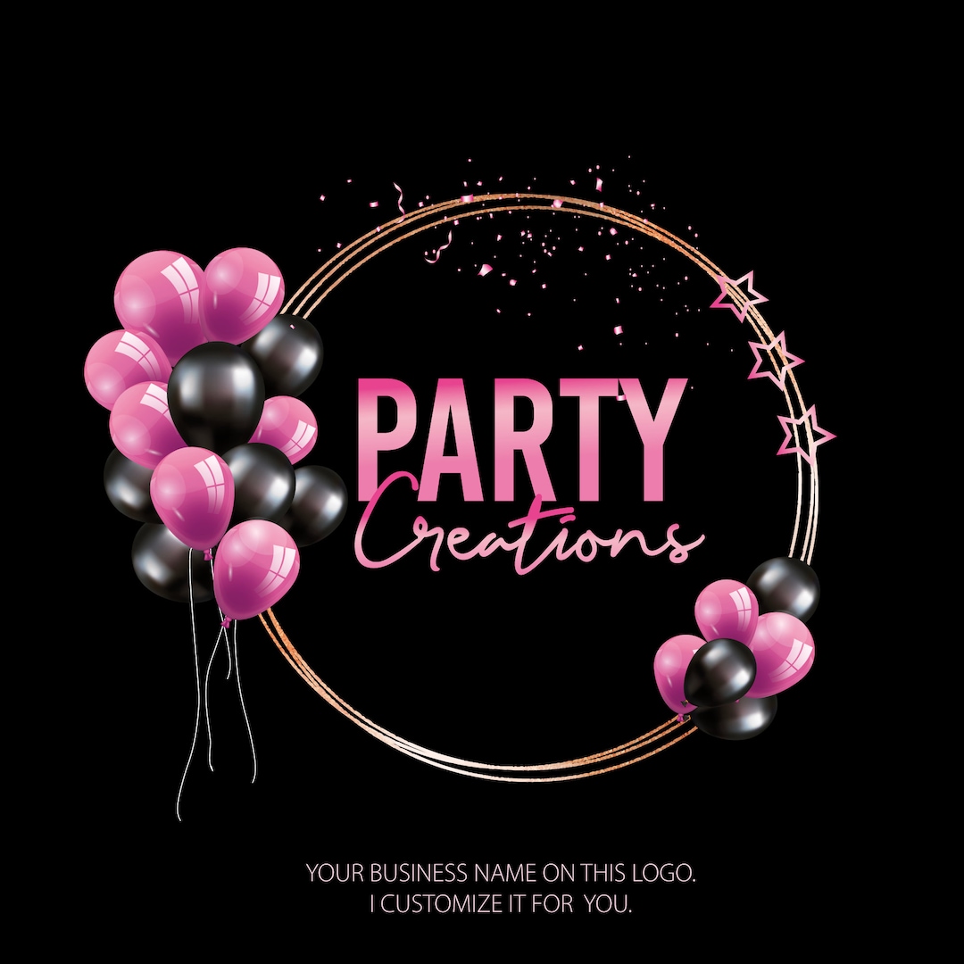 Party Planner Logo, Balloon Logo Design, Custom Logo Design, Events and ...
