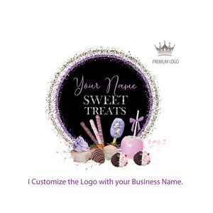 Sweet Treats Logo Design. Purple Logo, Bakery Logo, Apple Candy Logo ...