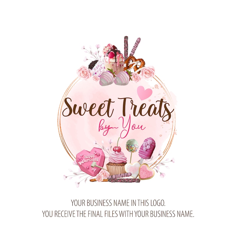 Sweet Treats Logo Design Heart Breakable Logo I Customize - Etsy