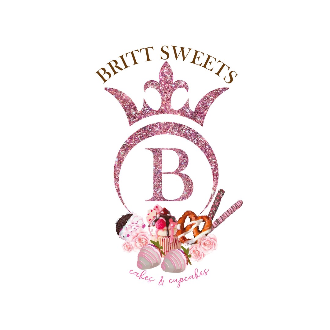 Sweets Logo Design, Initials Crown Logo, Cupcake Logo, Cakes Bakery ...
