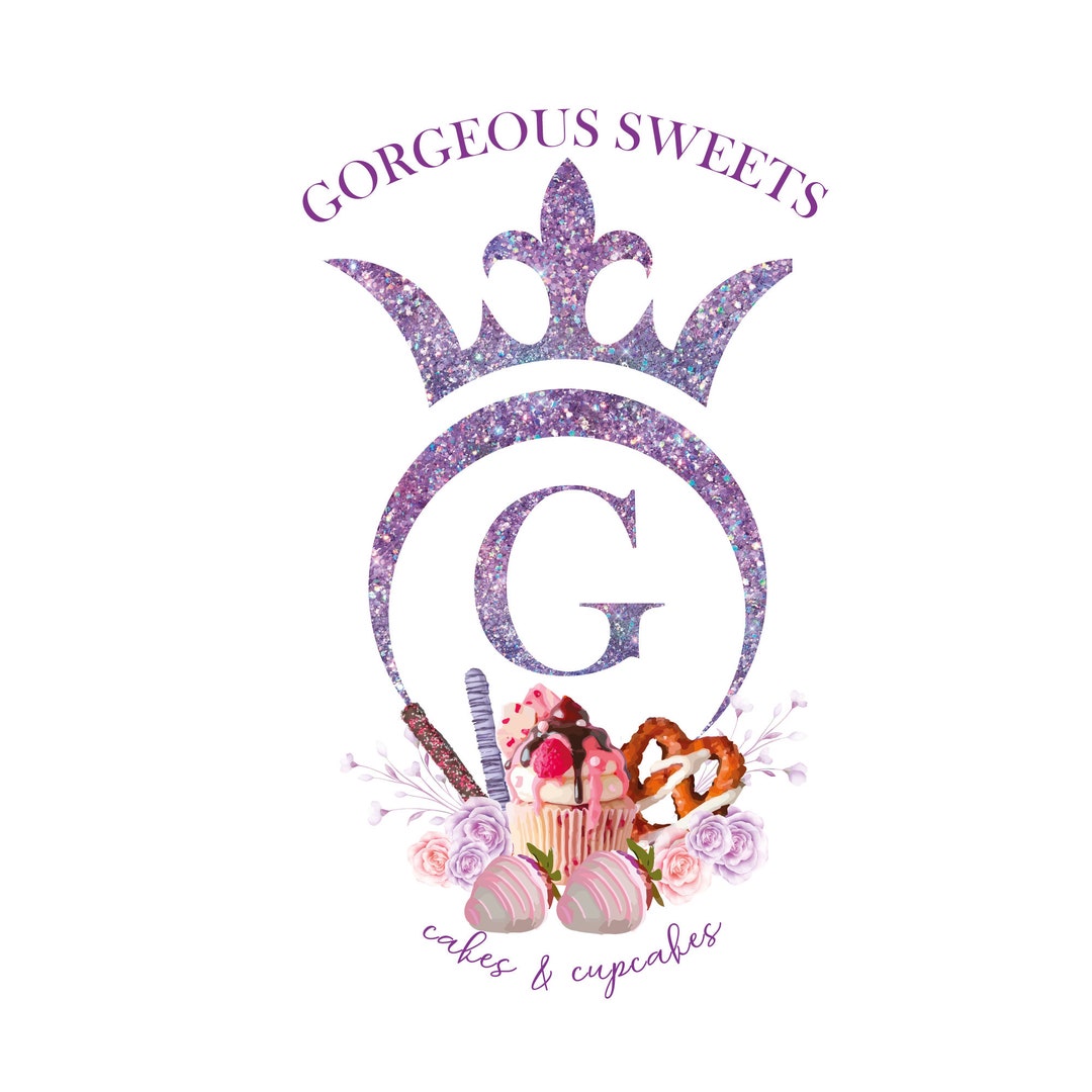 Sweet Treats Logo Design, Initials Crown Logo, Cupcake Logo, Strawberry ...