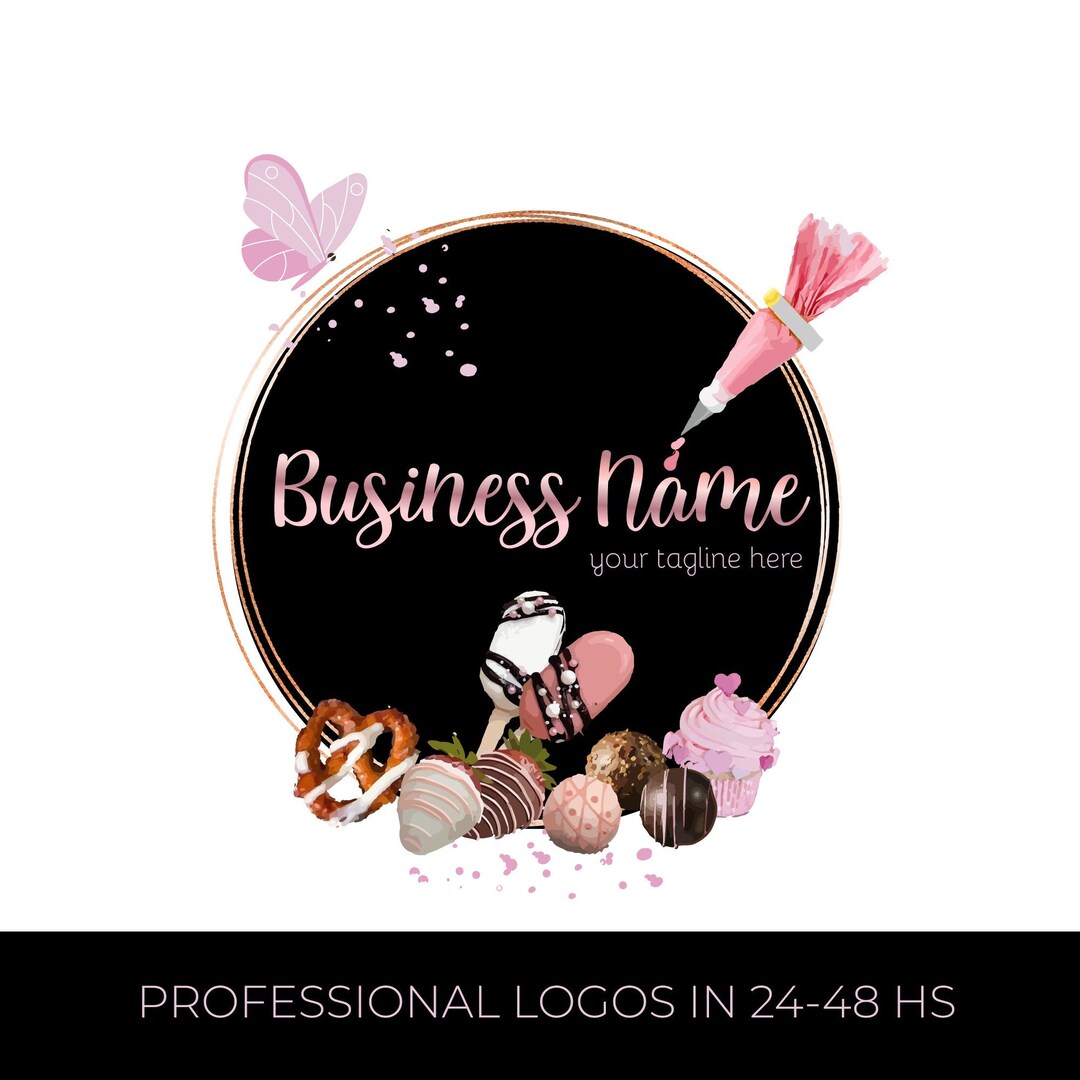 Sweet Treats Logo Design, Bakery Black Logo Design, Piping Bag Logo ...
