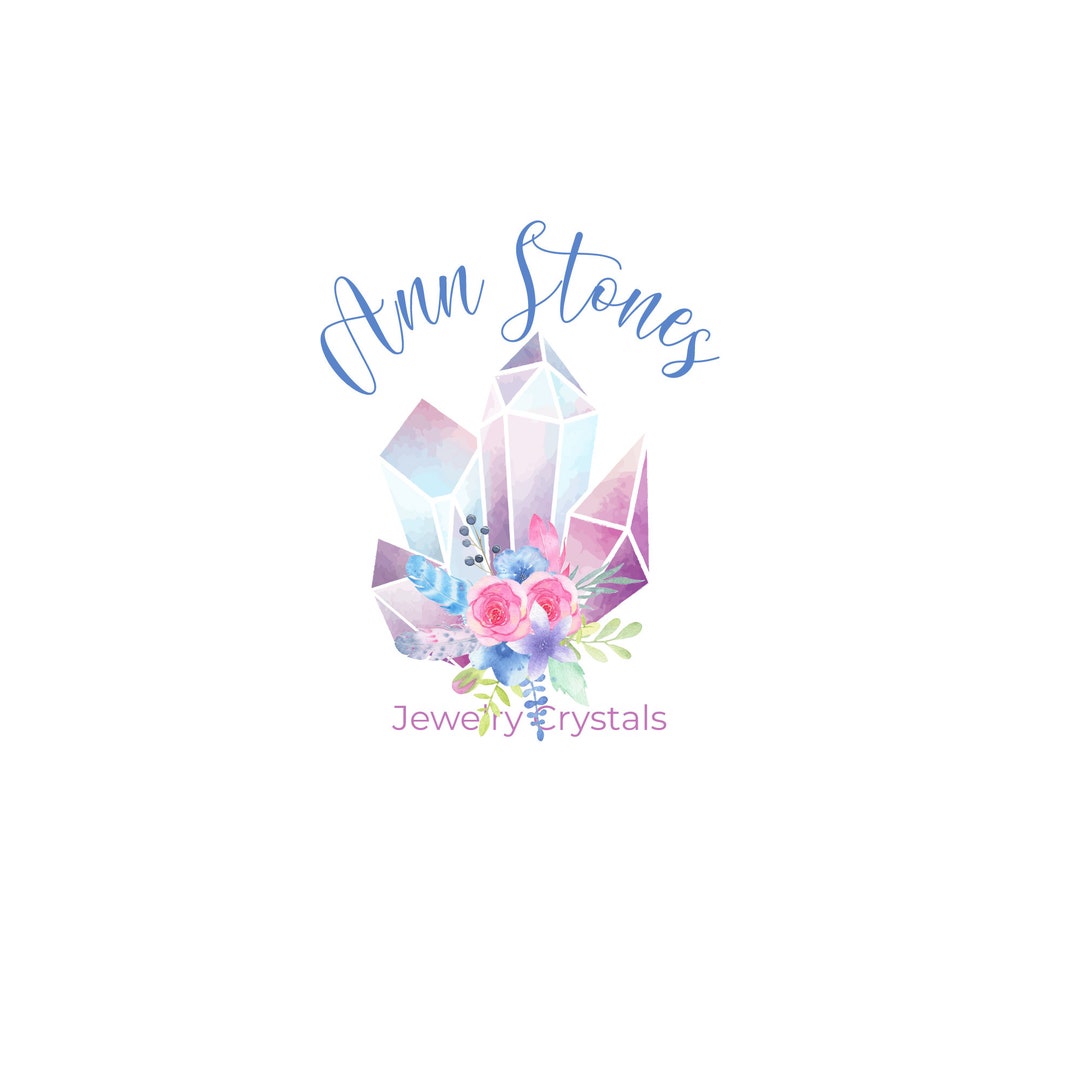 Jewelry Crystals Logo Design Jewelry Flowers Logo Design Custom Boho ...