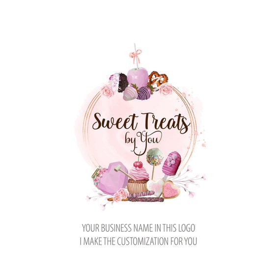 Sweet Treats Logo Design Strawberry Chocolate Logo Heart - Etsy