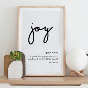 Joy Definition Wall Decor 4 Color Variations Scripture Sign ...