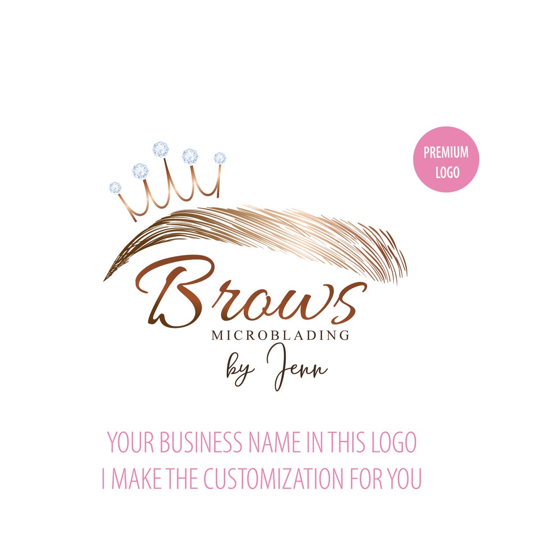 Logo Eyebrows - Custom Brows Logo - Premade Brows Logo - Brow Gold and ...