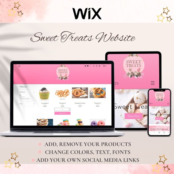 Sweet Treats Wix Website Template for Bakery or Sweet Treats - Etsy