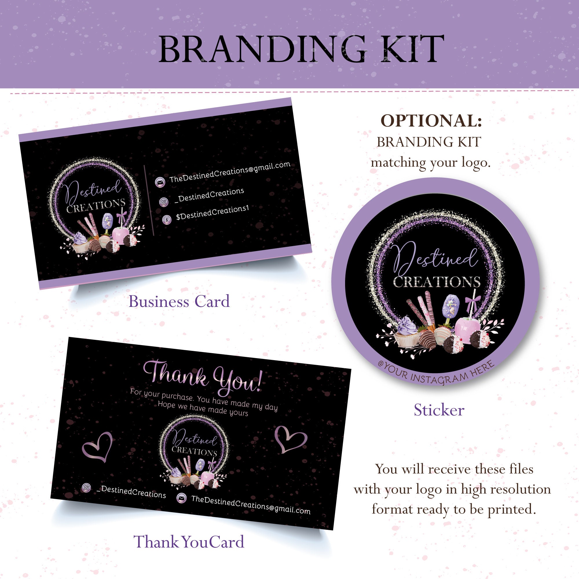 Sweet Treats Logo Design. Purple Logo Bakery Logo Apple - Etsy