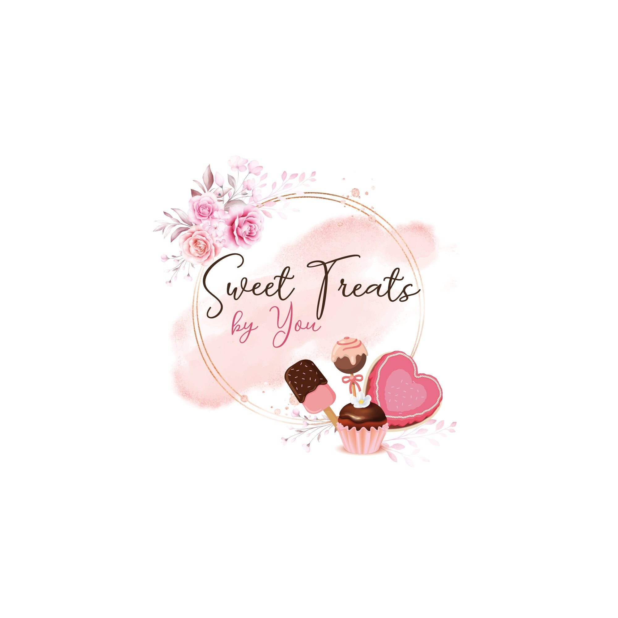 Sweet Treats Logo Design Bakery Cup Cakes Logo Heart - Etsy
