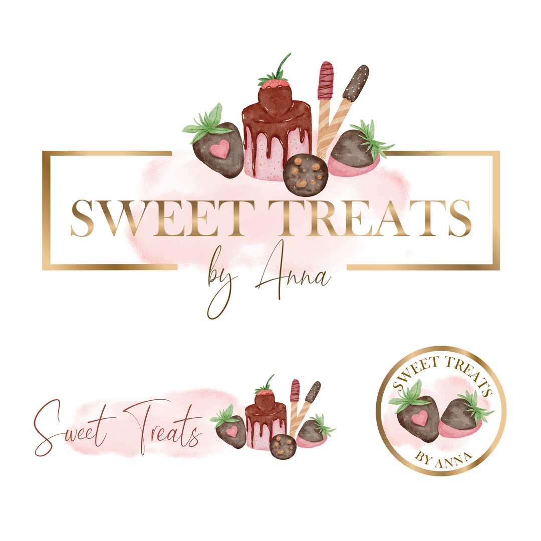 Sweets Logo Design, Cake, Strawberry Chocolate, Cakesicle and Popsicle ...