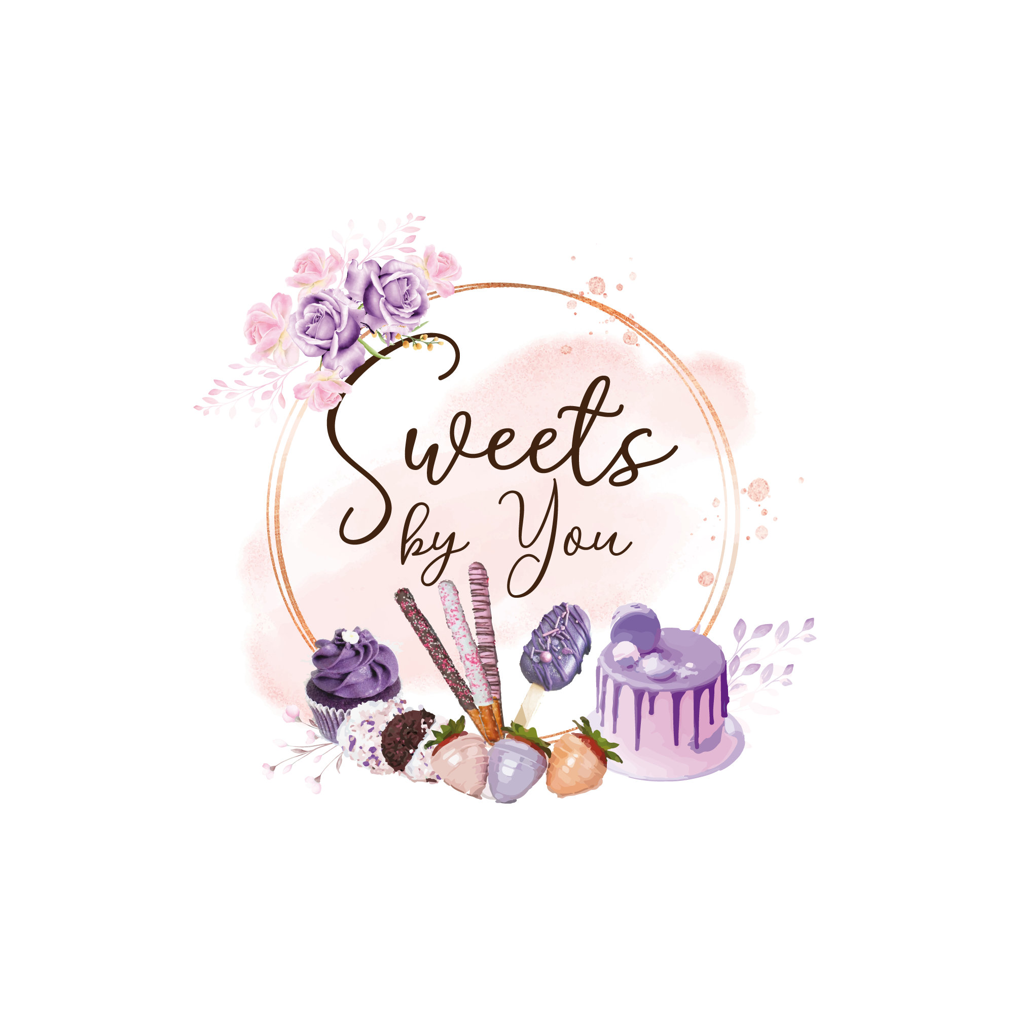 Sweet Treats Logo Design Cake Dripping Logo Purple Lilac - Etsy