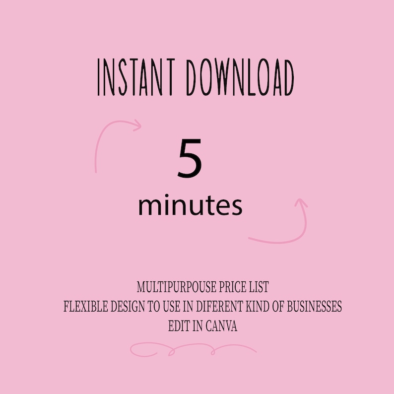 Sweet Treats PRICE LIST Template Editable Super Easyheart - Etsy