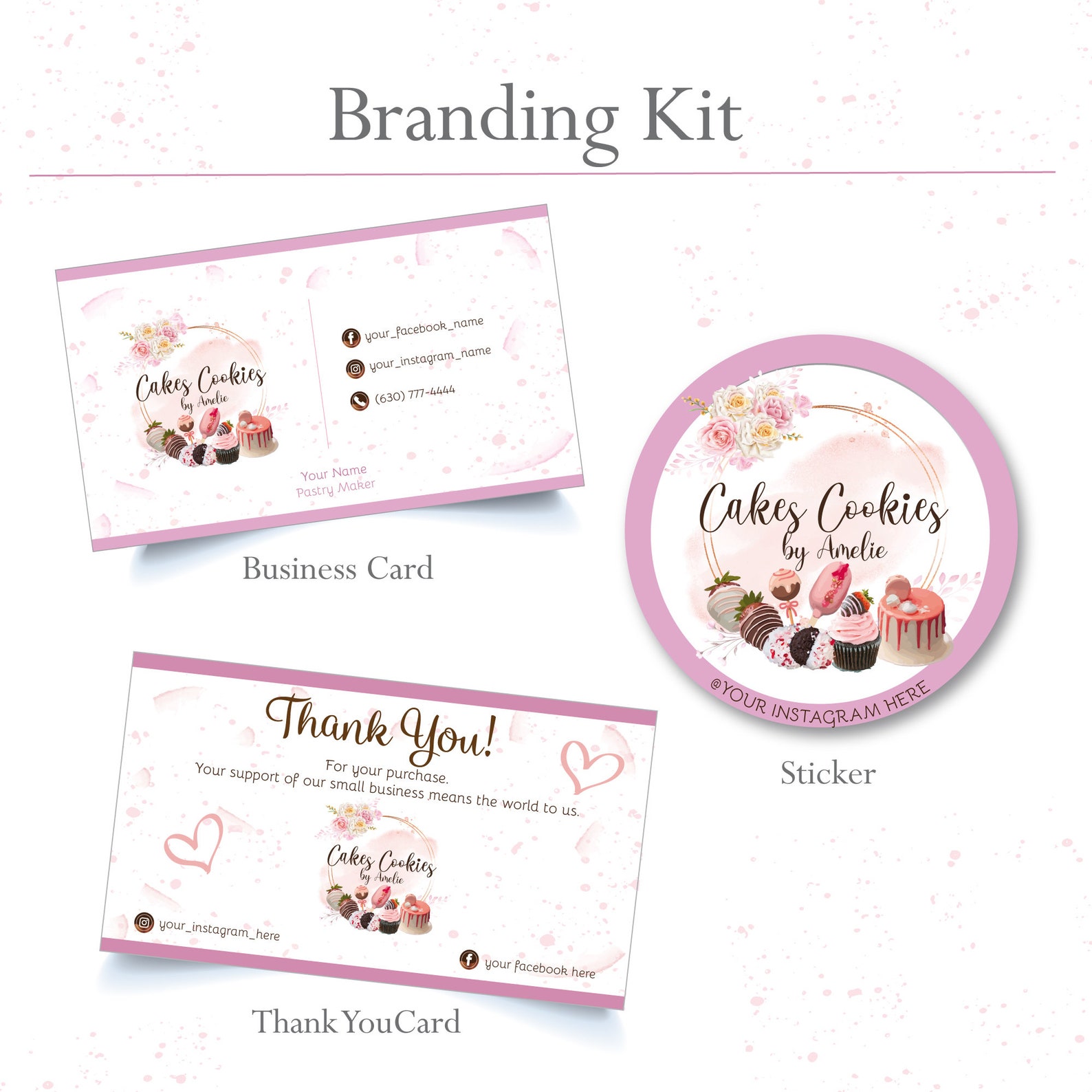 Sweet Treats Logo Design Cake Dripping Logo Cake Pops Logo - Etsy