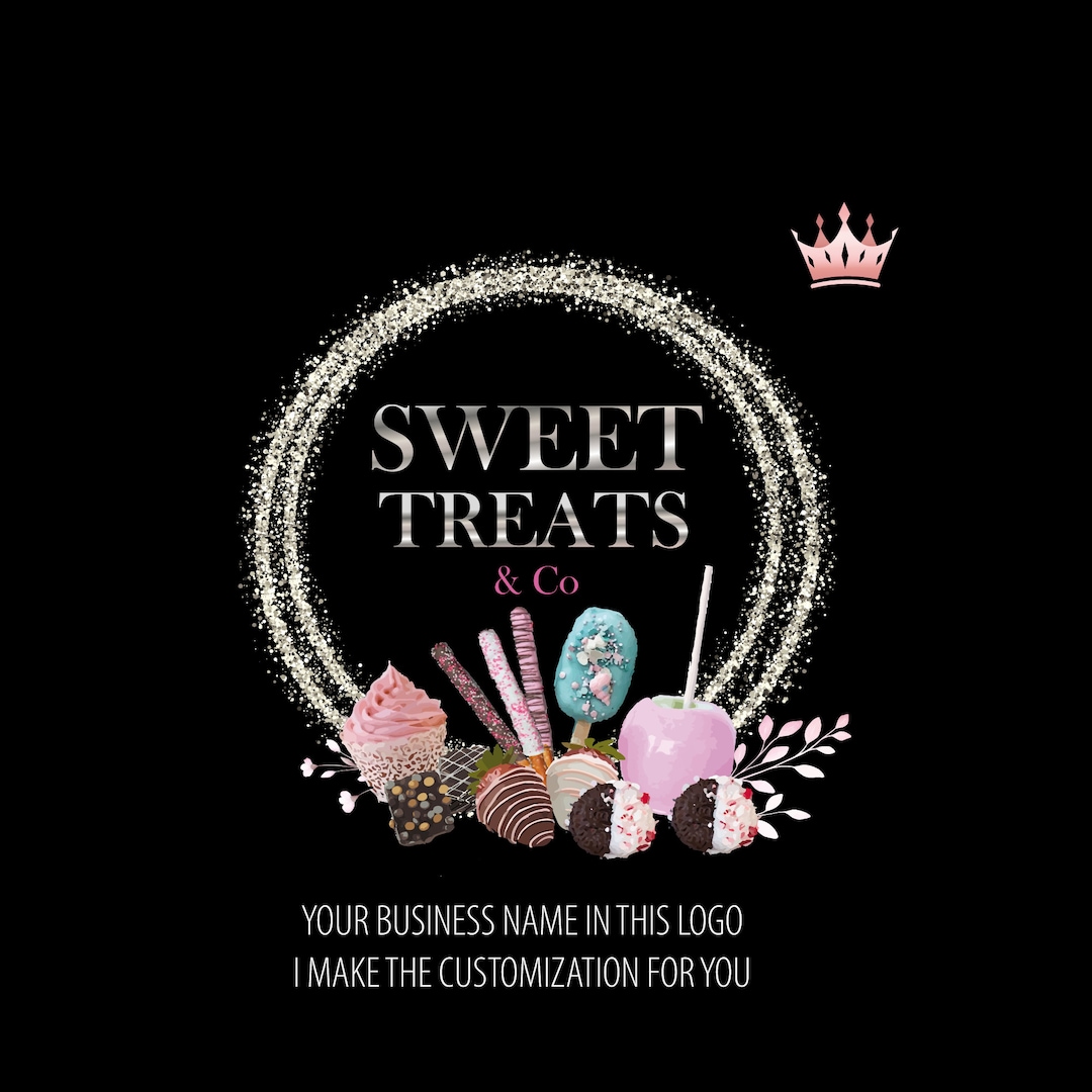 Sweet Treats Logo Design, Cupcake Logo, Cakesicle, Pretzels Rods Twist ...