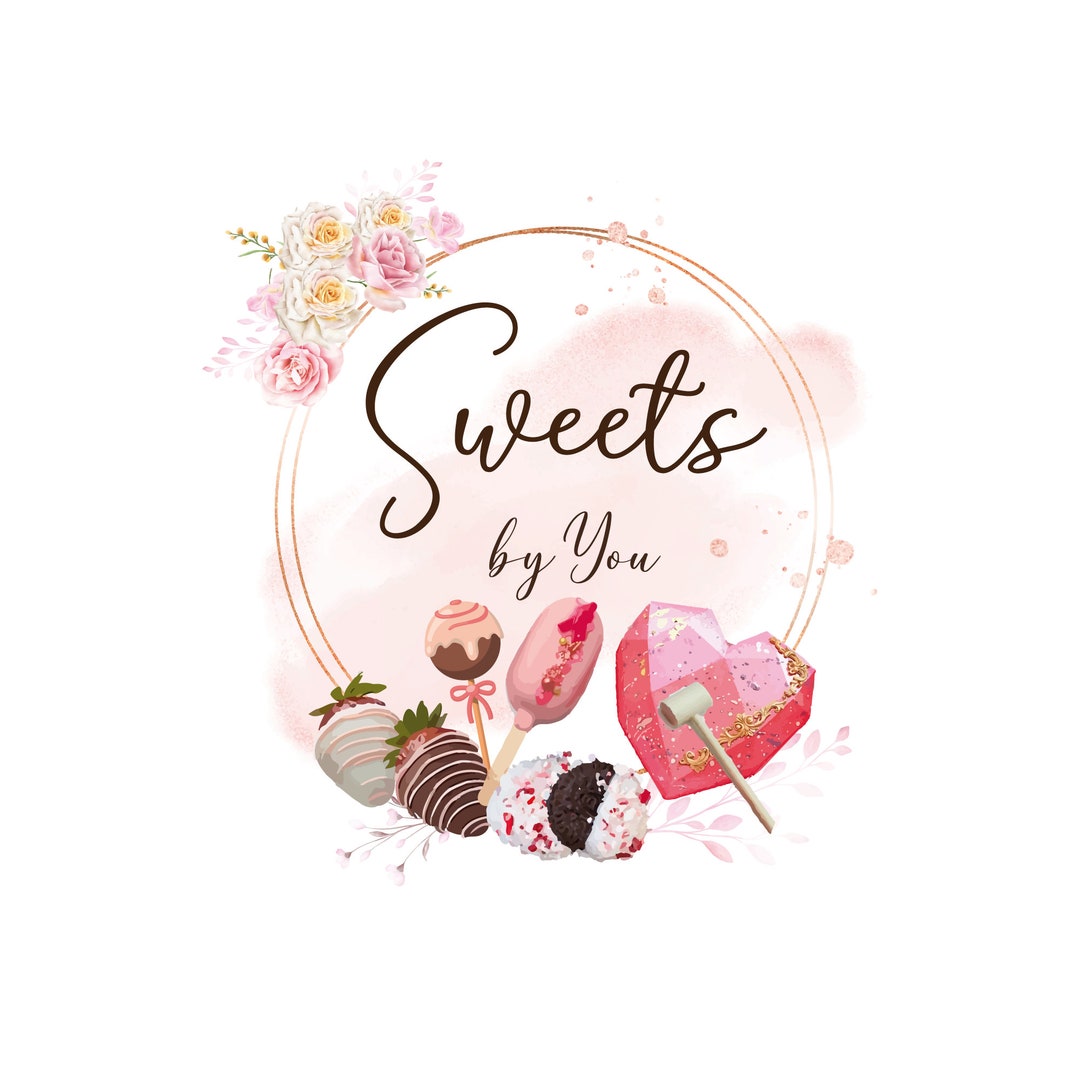 Sweet Treats Logo Design, Heart Breakable Logo, Valentines Logo, Custom ...