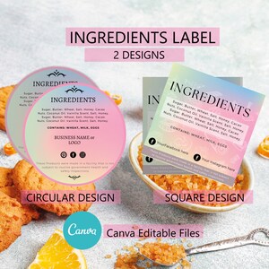 Ingredients Label Sticker - You Get Two Files Circular and Square Label ...